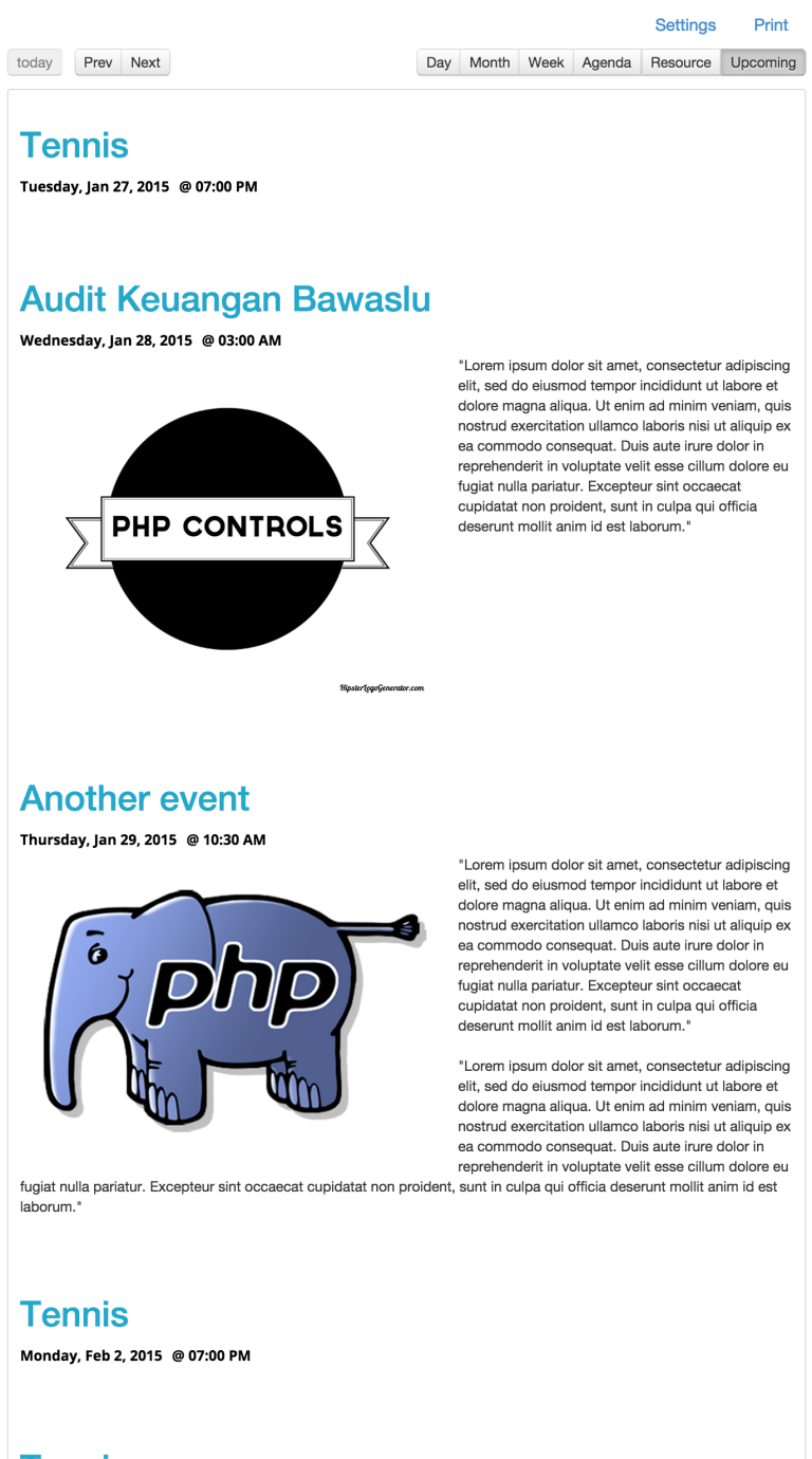Documentation | PHP Event Calendar